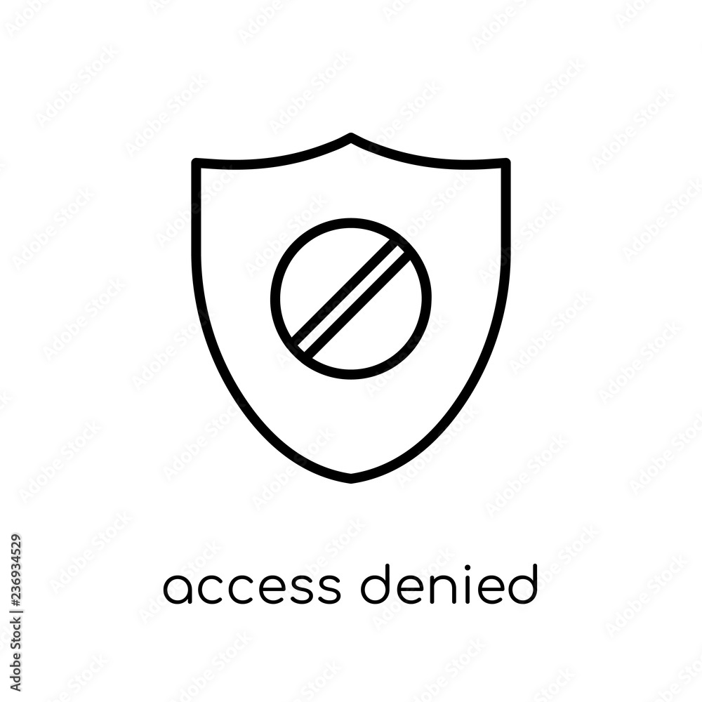 Access denied icon. Trendy modern flat linear vector Access denied icon on white background from ...
