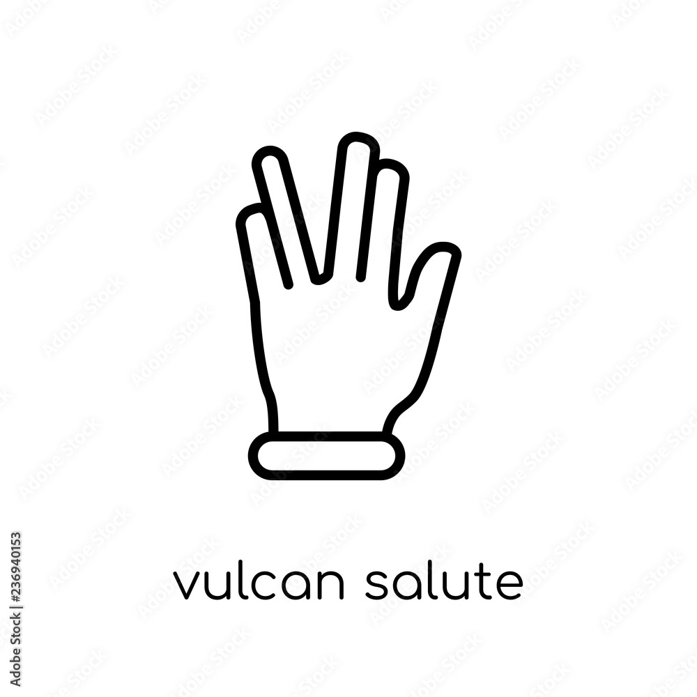 Vulcan salute icon. Trendy modern flat linear vector Vulcan salute icon ...