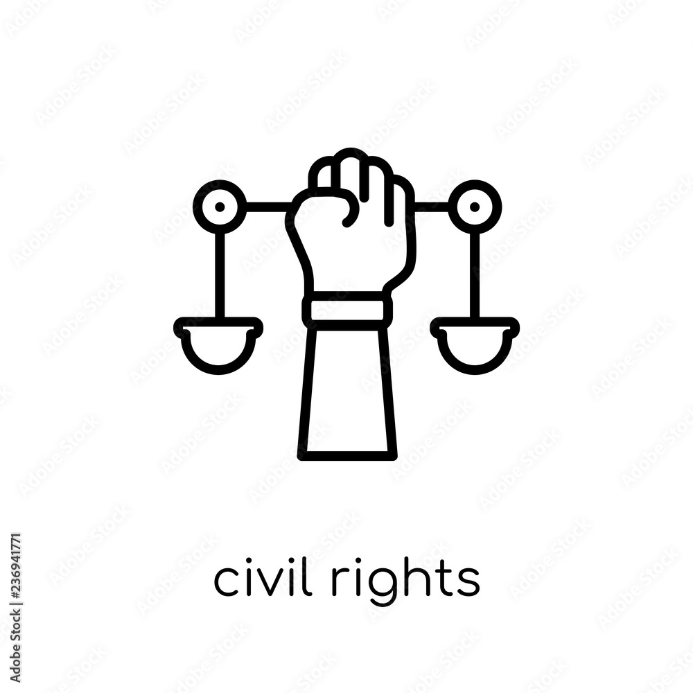 civil rights icon. Trendy modern flat linear vector civil rights icon ...