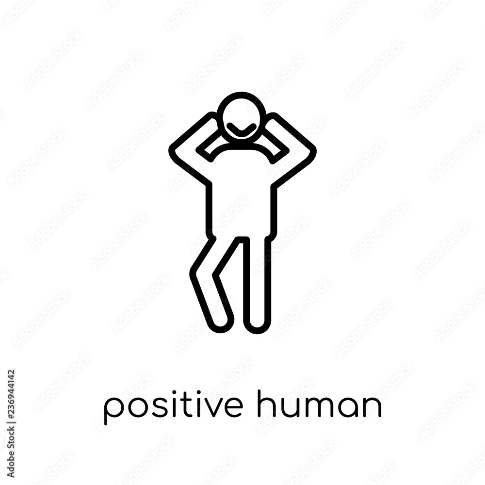 positive human icon. Trendy modern flat linear vector positive human ...