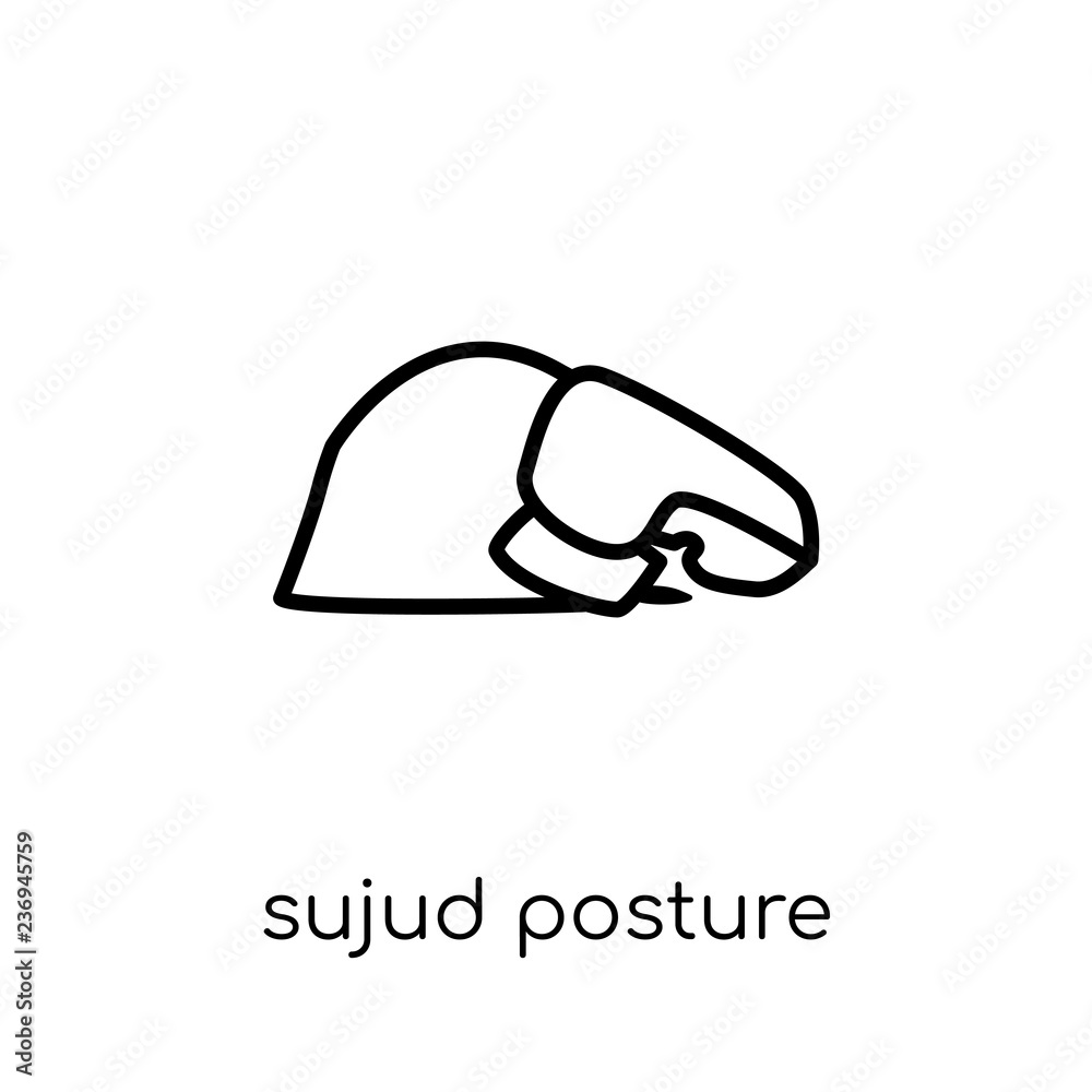 Sujud Posture icon. Trendy modern flat linear vector Sujud Posture icon ...
