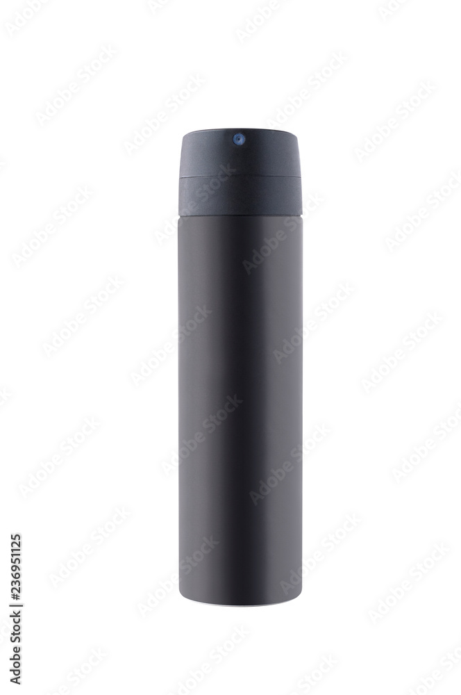 Mockup of black deodorant antiperspirant spray isolated on white ...