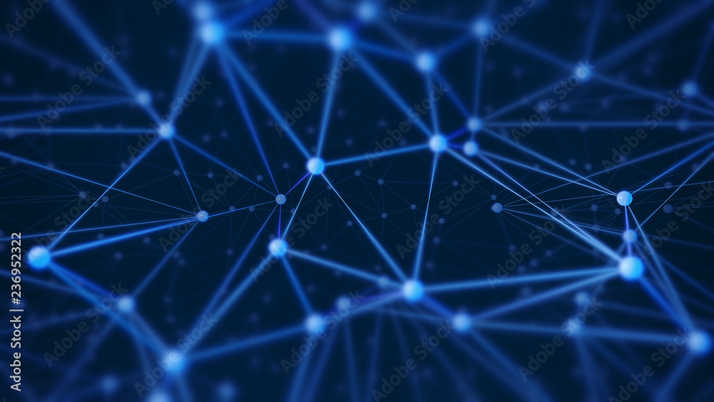 3d illustration of hundreds of points connected to each other with lines Stock Illustration ...