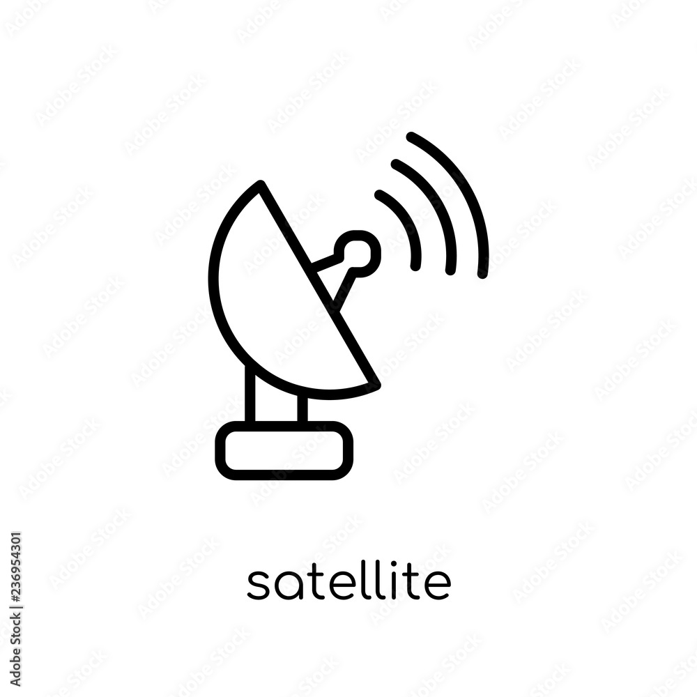 Satellite Signal icon. Trendy modern flat linear vector Satellite ...