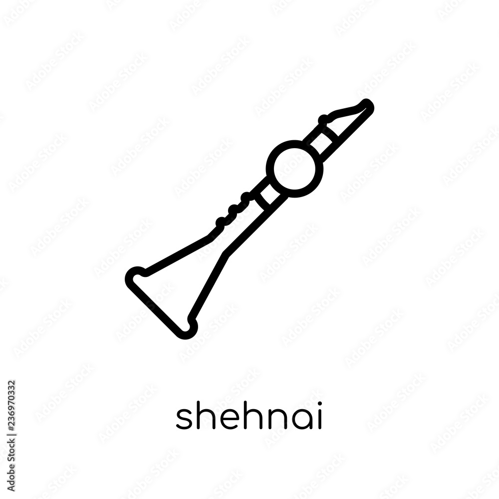 Shehnai icon. Trendy modern flat linear vector Shehnai icon on white background from thin line ...