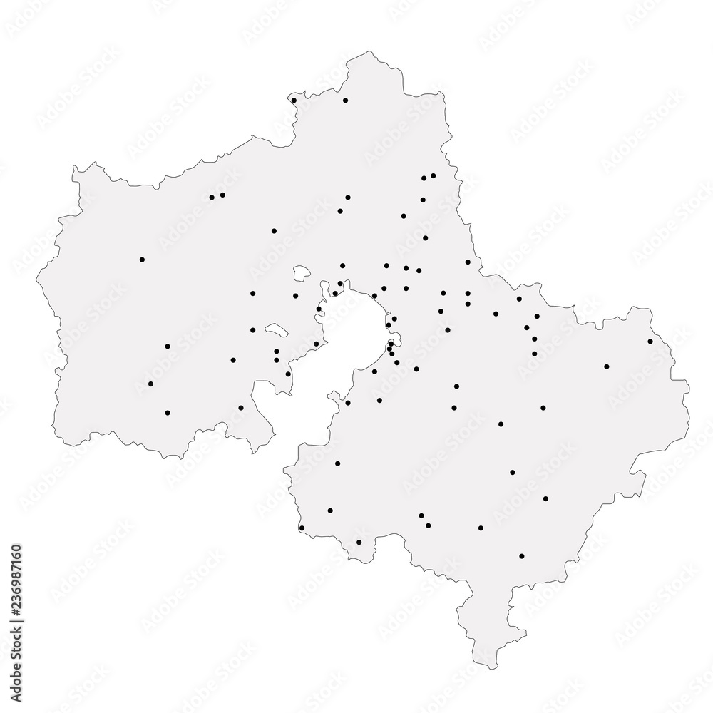 Moscow region outline map with stroke isolated on white background with ...