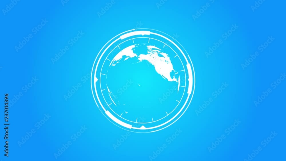 Planet Earth Logo With Hud Infographics Effects/ 4k animation of ...