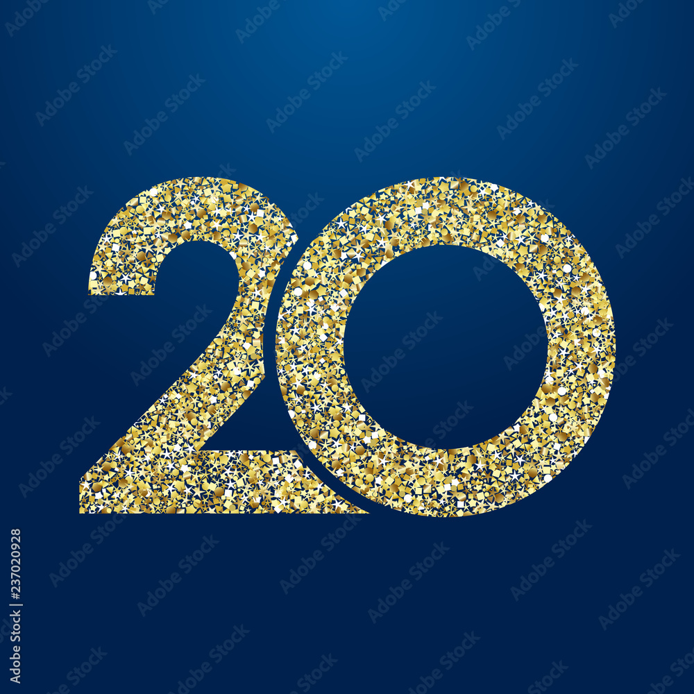 20 th years old logotype. Isolated golden color abstract dot graphic ...