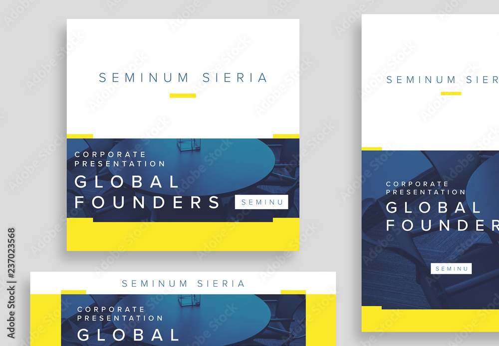 Corporate Social Media Layout Set Stock Template | Adobe Stock