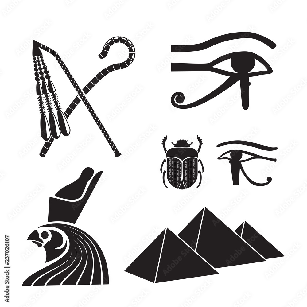 Set of ancient egypt silhouettes Stock Vector | Adobe Stock