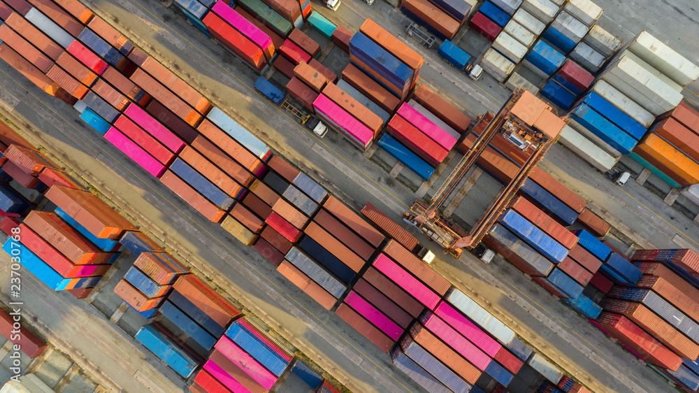 Container ship in export and import business and logistics. Shipping ...