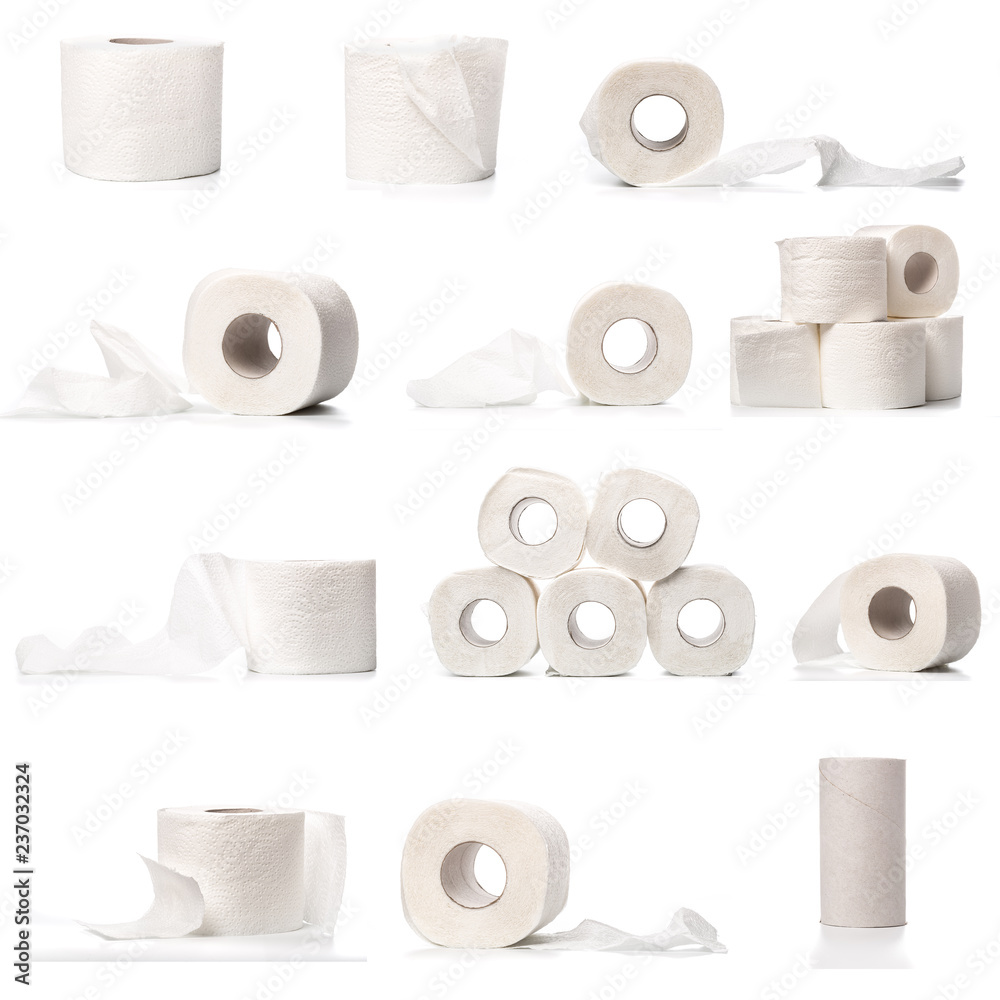 paper roll mock up set isolated on white background Stock Photo | Adobe ...