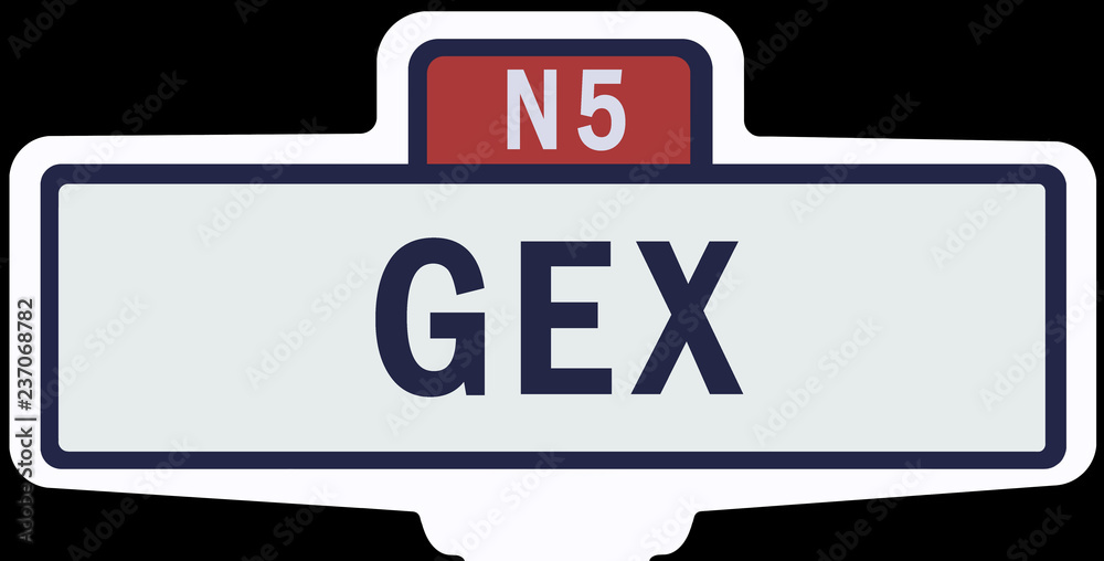 GEX - Ancien panneau entrée d'agglomération Stock Illustration | Adobe Stock