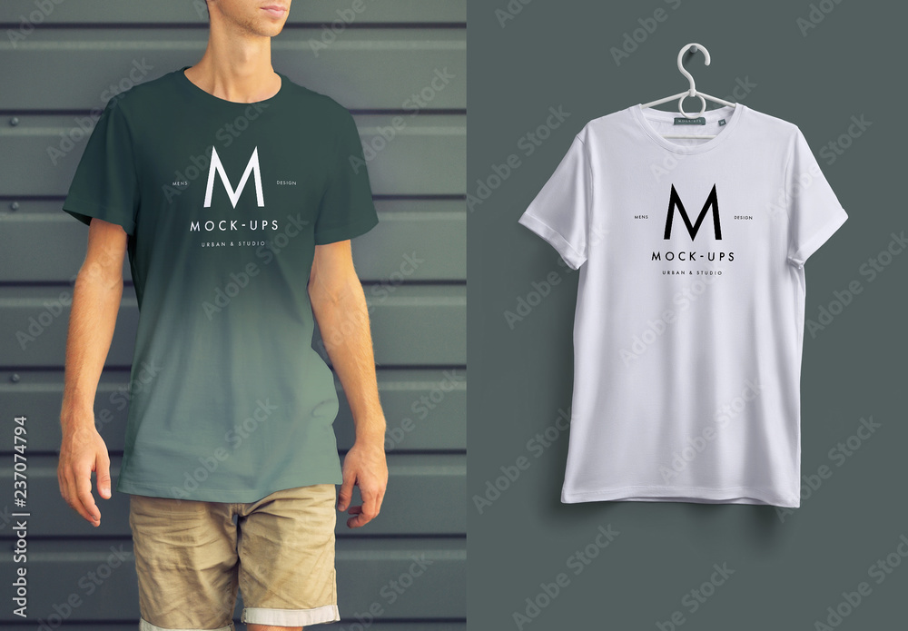 T-Shirt Mockup with Multiple Views Stock Template | Adobe Stock