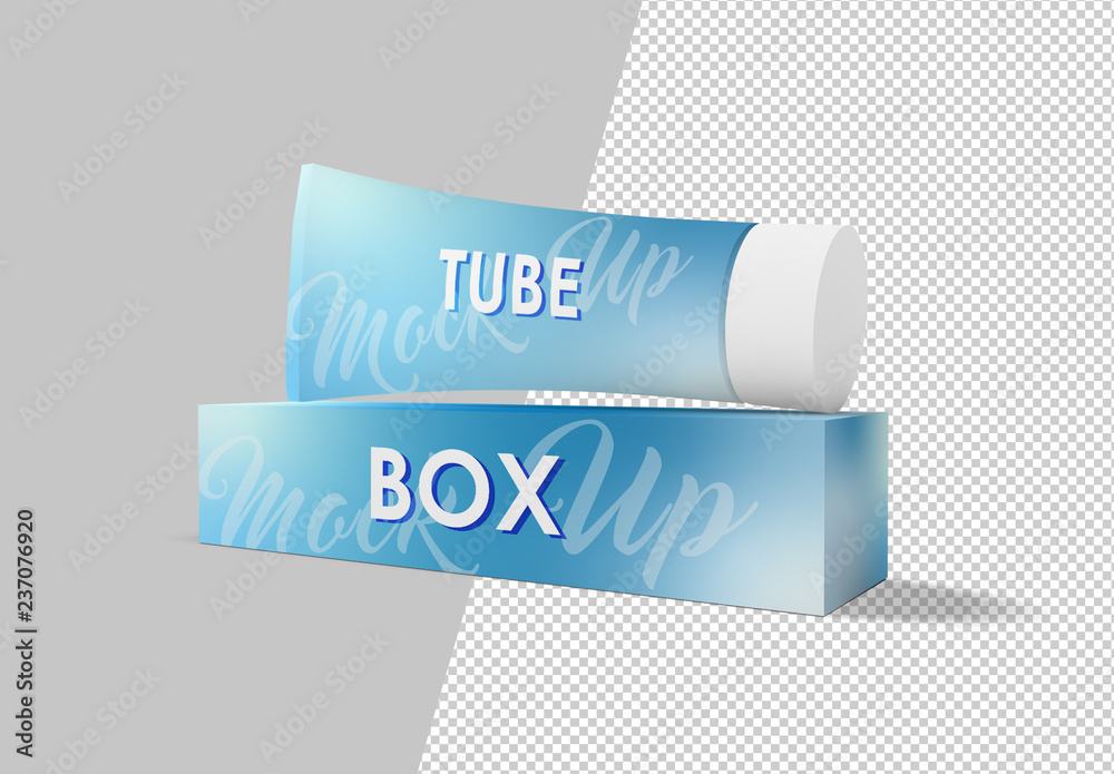 Tube and Box Packaging Mockup Stock Template | Adobe Stock