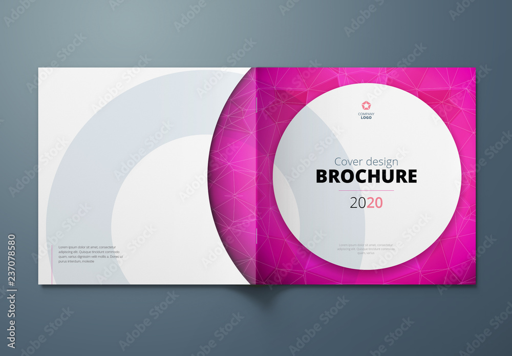 Square Cover Layout with Circle Elements Stock Template | Adobe Stock