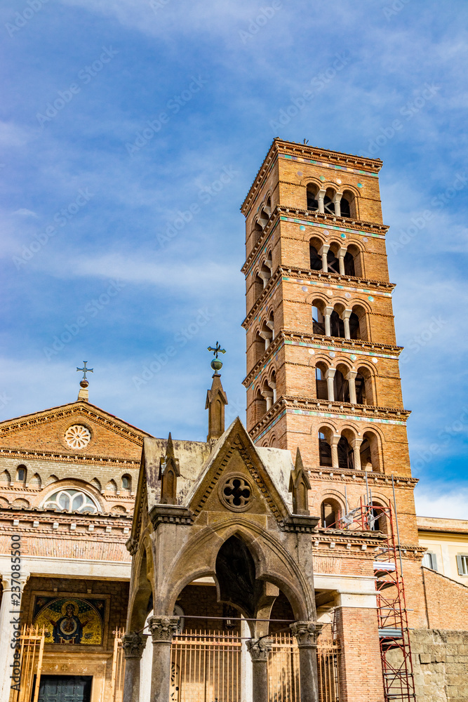 The church, the bell tower, and the liturgical fountain "the Paradise ...