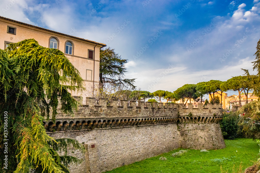 The walls and castle of the Exarchic Monastery of Saint Mary in ...