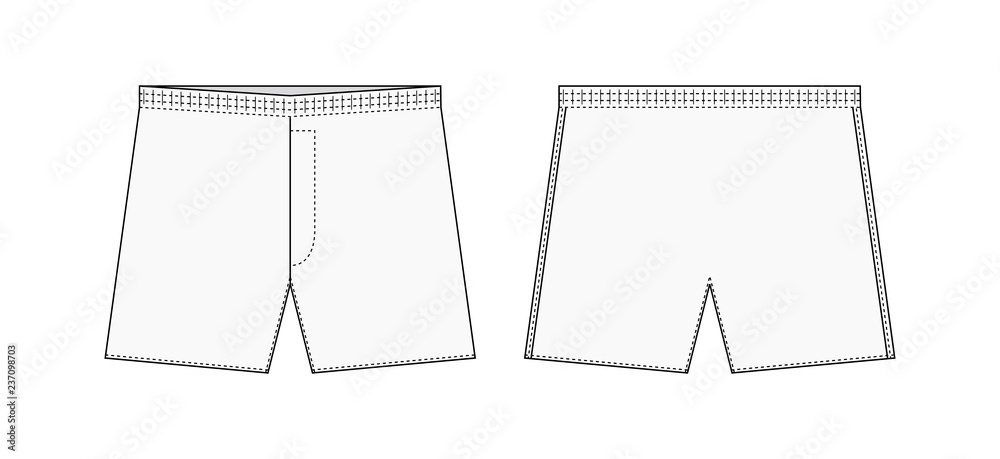 Men's boxers (boxer shorts,trunks) template illustration / white vector ...