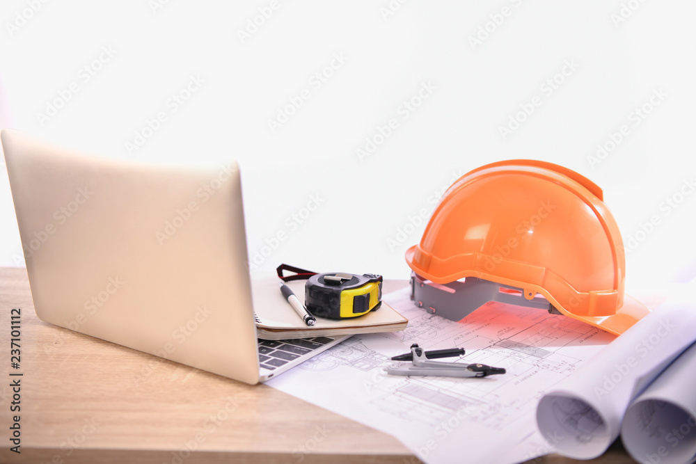 Engineering concept. The engineer is working in the office. Engineers ...