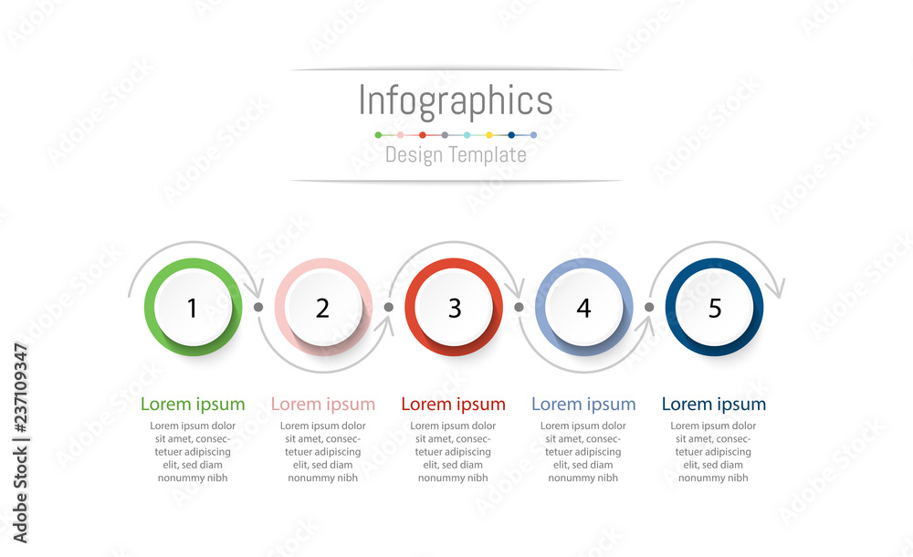 Infographic design elements for your business data with 5 options ...
