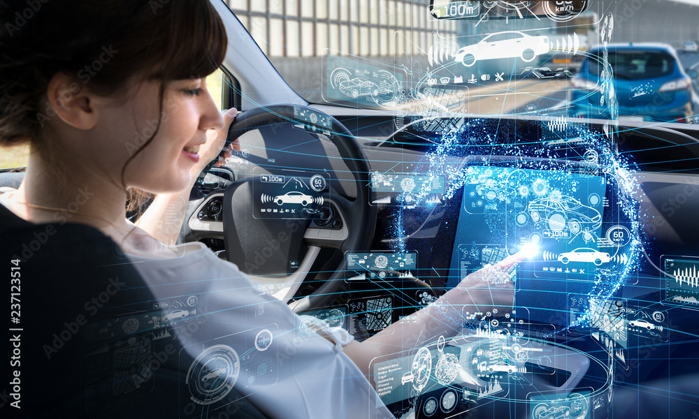 Autonomous car concept. Driverless vehicle. Stock Photo | Adobe Stock