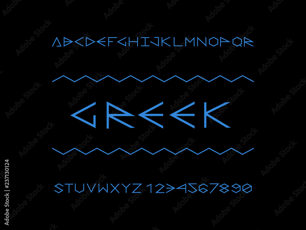 Greek font. Vector alphabet Stock Vector | Adobe Stock