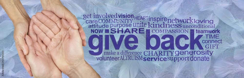 Be an Angel and Give Back - female hands gently cupped around male ...