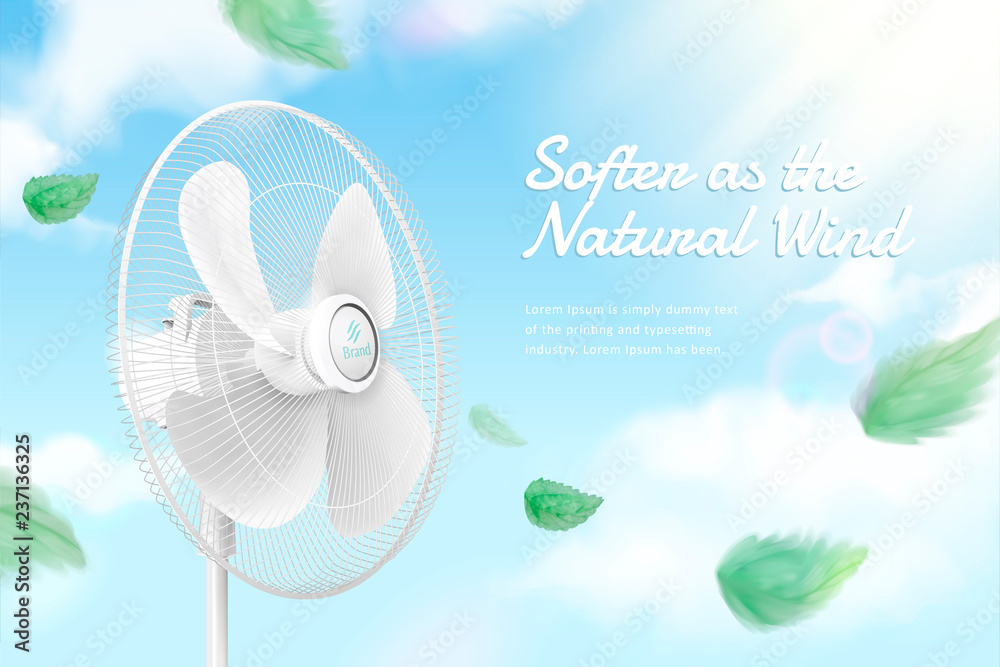 Stand fan advertisement Stock Vector | Adobe Stock