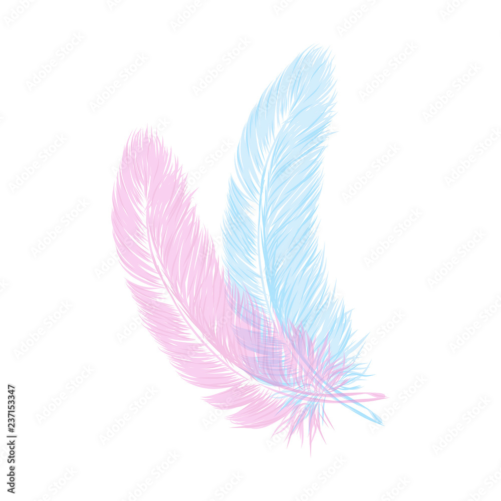 Vector hand drawn line art style feather for poster, banner, logo, icon ...