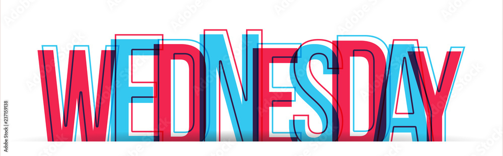 Wednesday word vector isolated on white background Stock Vector | Adobe ...