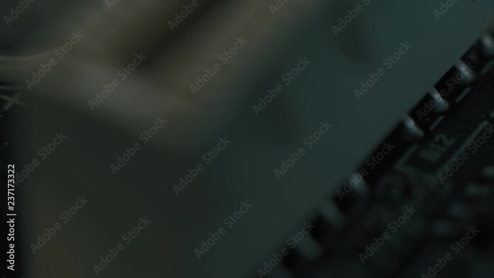 Computer parts macro closeup. Camera moving above structures of chips ...