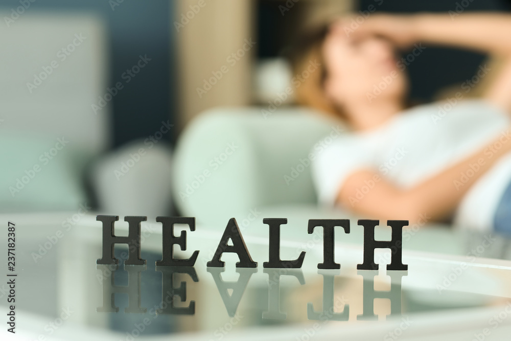 Word HEALTH made of black letters on glass table Stock Photo | Adobe Stock