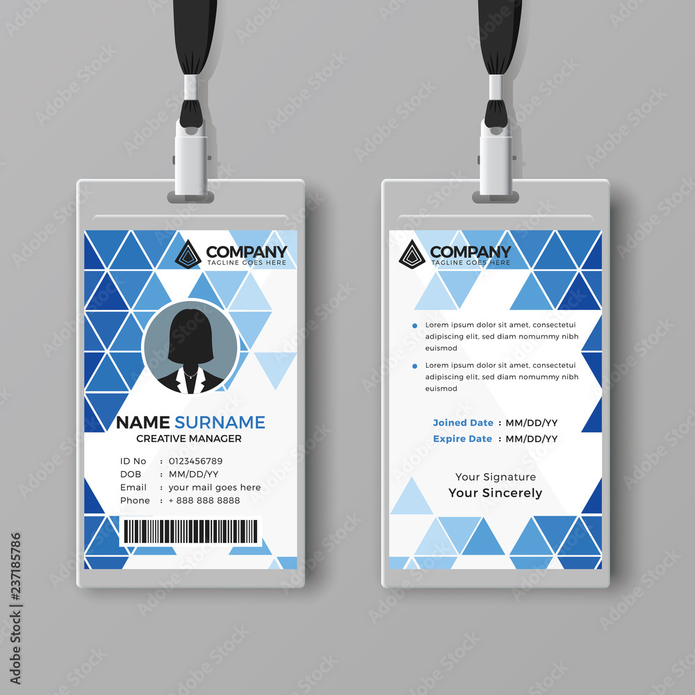 Modern ID card design template Stock Vector | Adobe Stock
