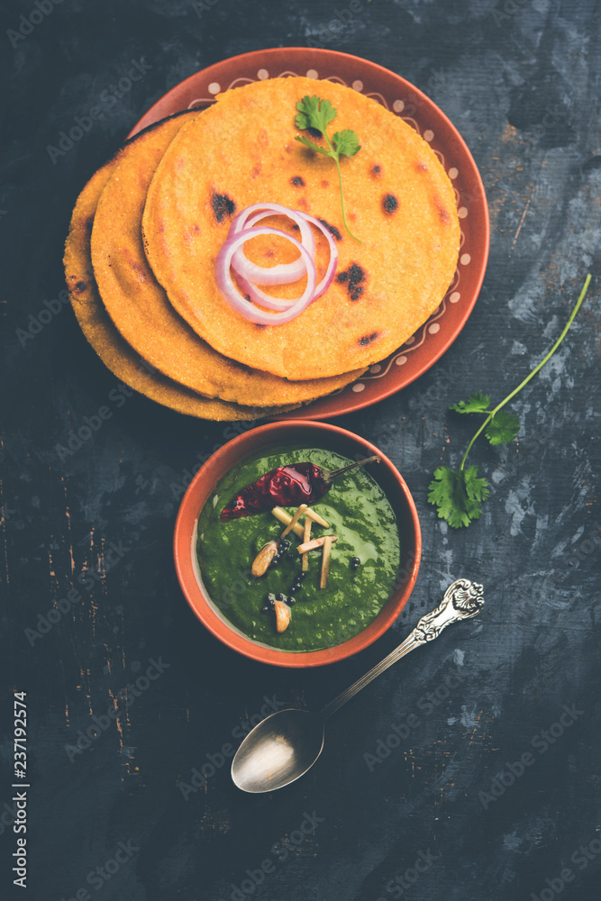 Makki di roti with sarson ka saag, popular punjabi main course recipe ...