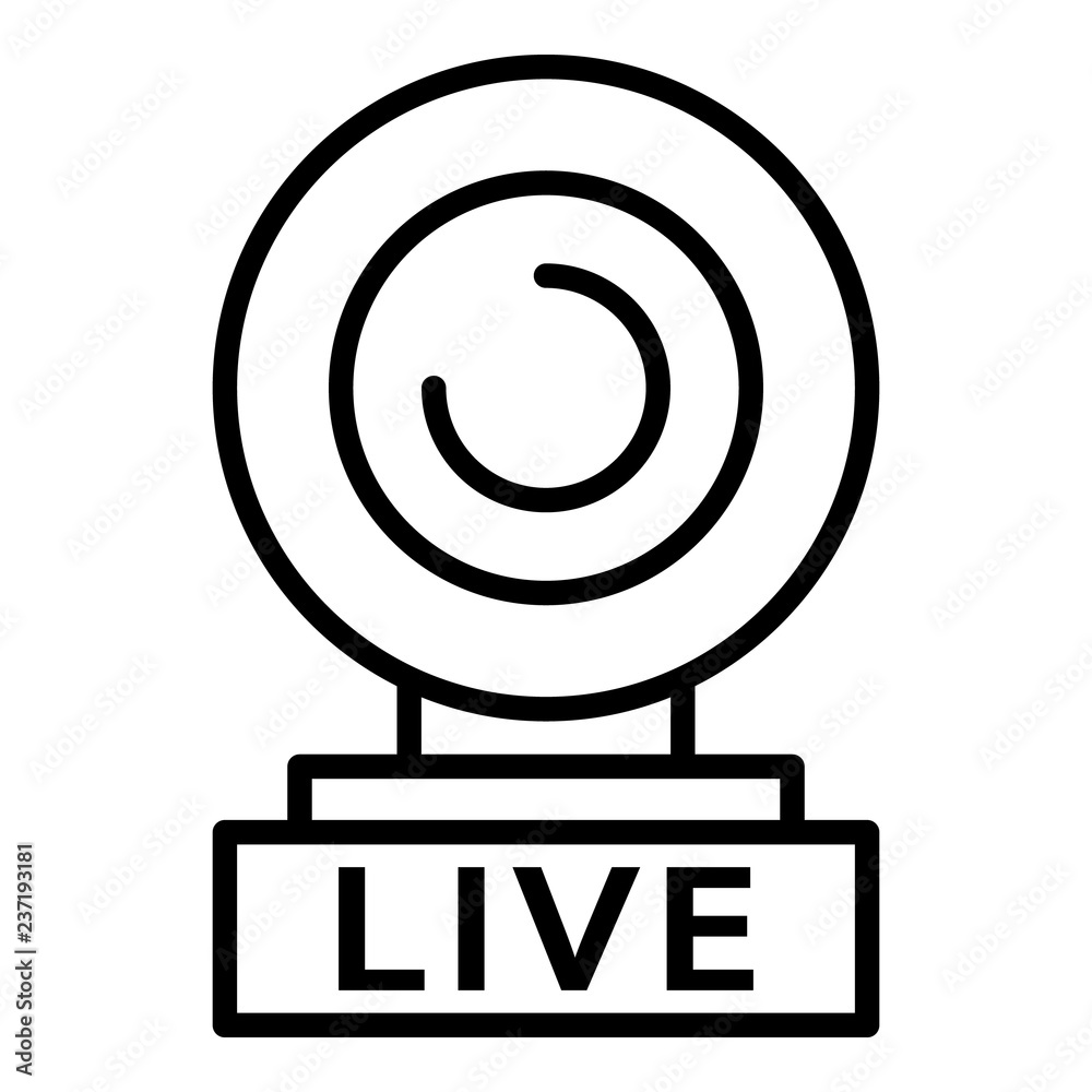 Web cam live icon. Outline web cam live vector icon for web design ...