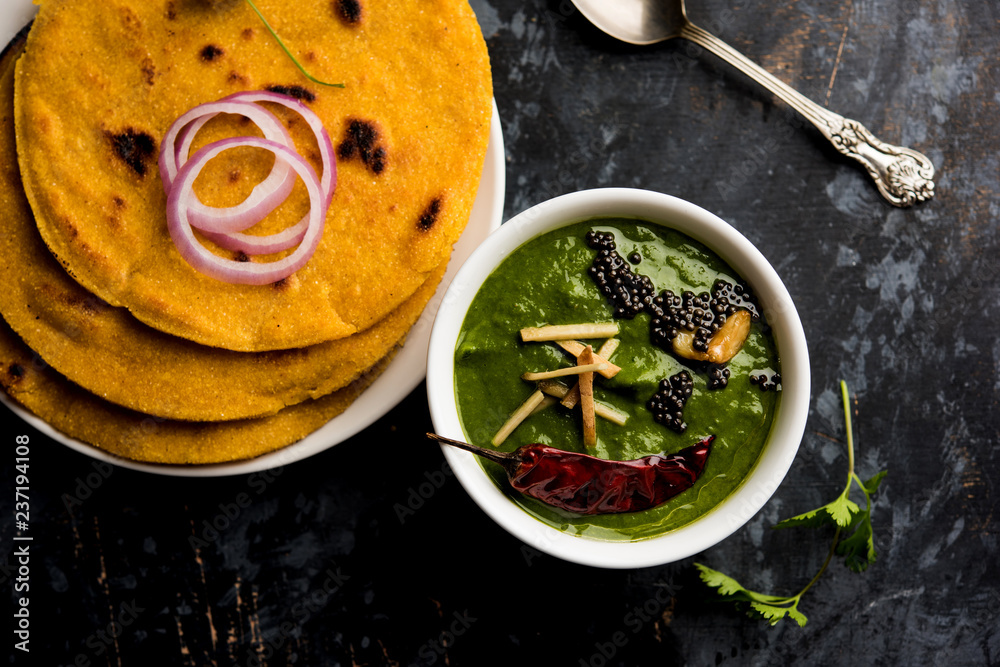 Makki di roti with sarson ka saag, popular punjabi main course recipe ...