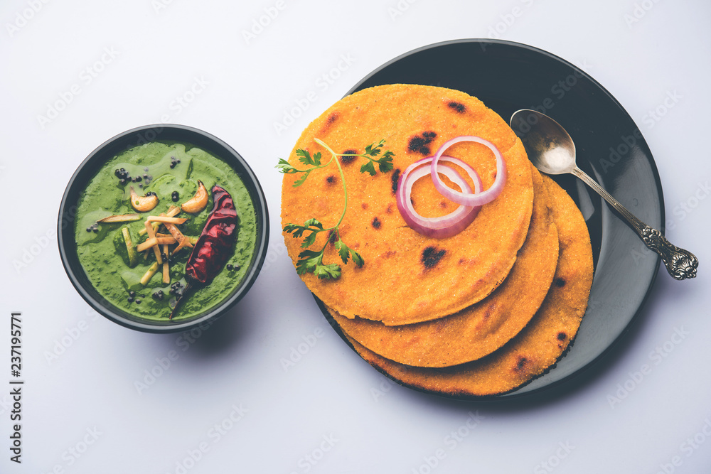 Makki di roti with sarson ka saag, popular punjabi main course recipe ...