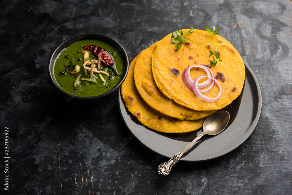 Makki di roti with sarson ka saag, popular punjabi main course recipe ...
