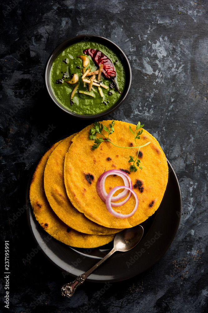 Makki di roti with sarson ka saag, popular punjabi main course recipe ...