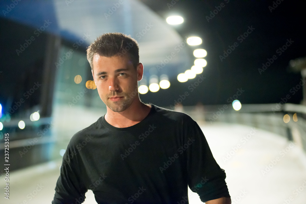 Australian man poses for picture in Brisbane, Australia. Brisbane is ...