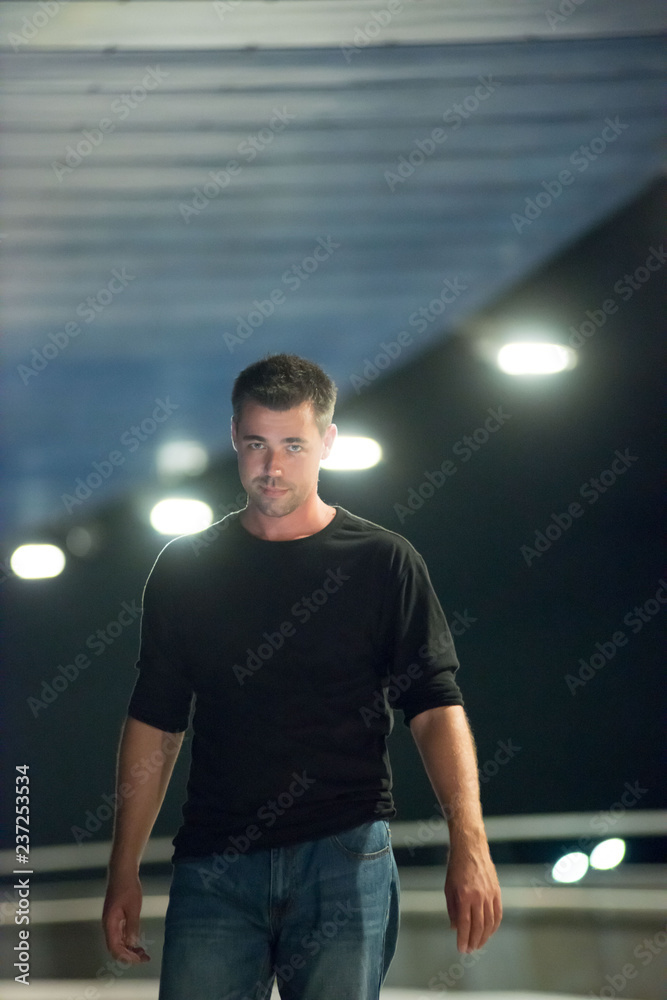 Australian man poses for picture in Brisbane, Australia. Brisbane is ...