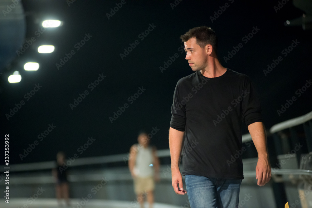 Australian man poses for picture in Brisbane, Australia. Brisbane is ...