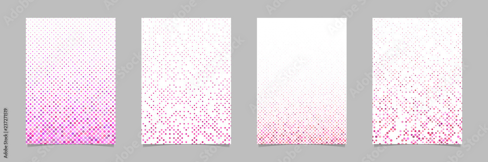 Dot pattern brochure design set - vector stationery background collection with circles Stock ...