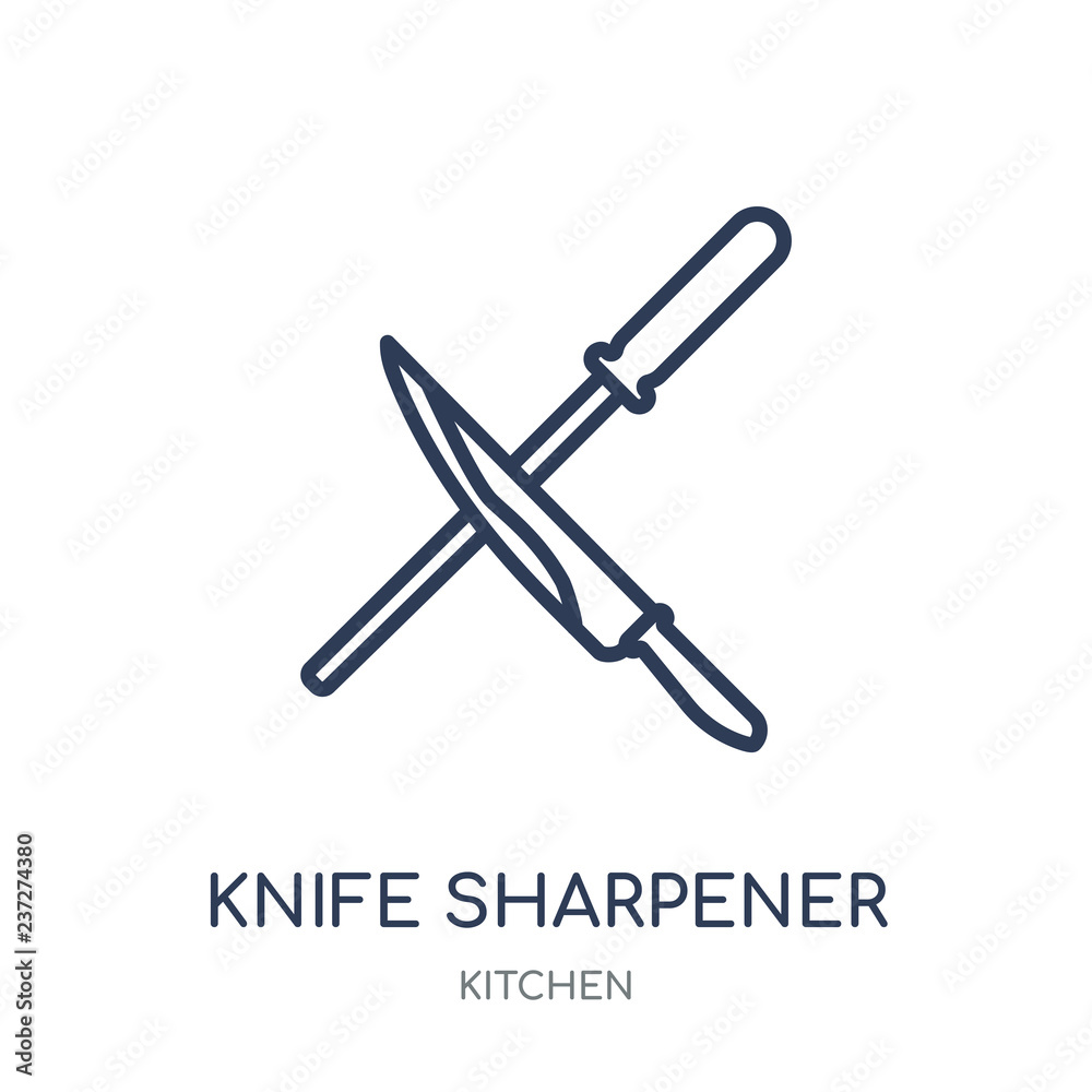 knife sharpener icon. knife sharpener linear symbol design from Kitchen ...