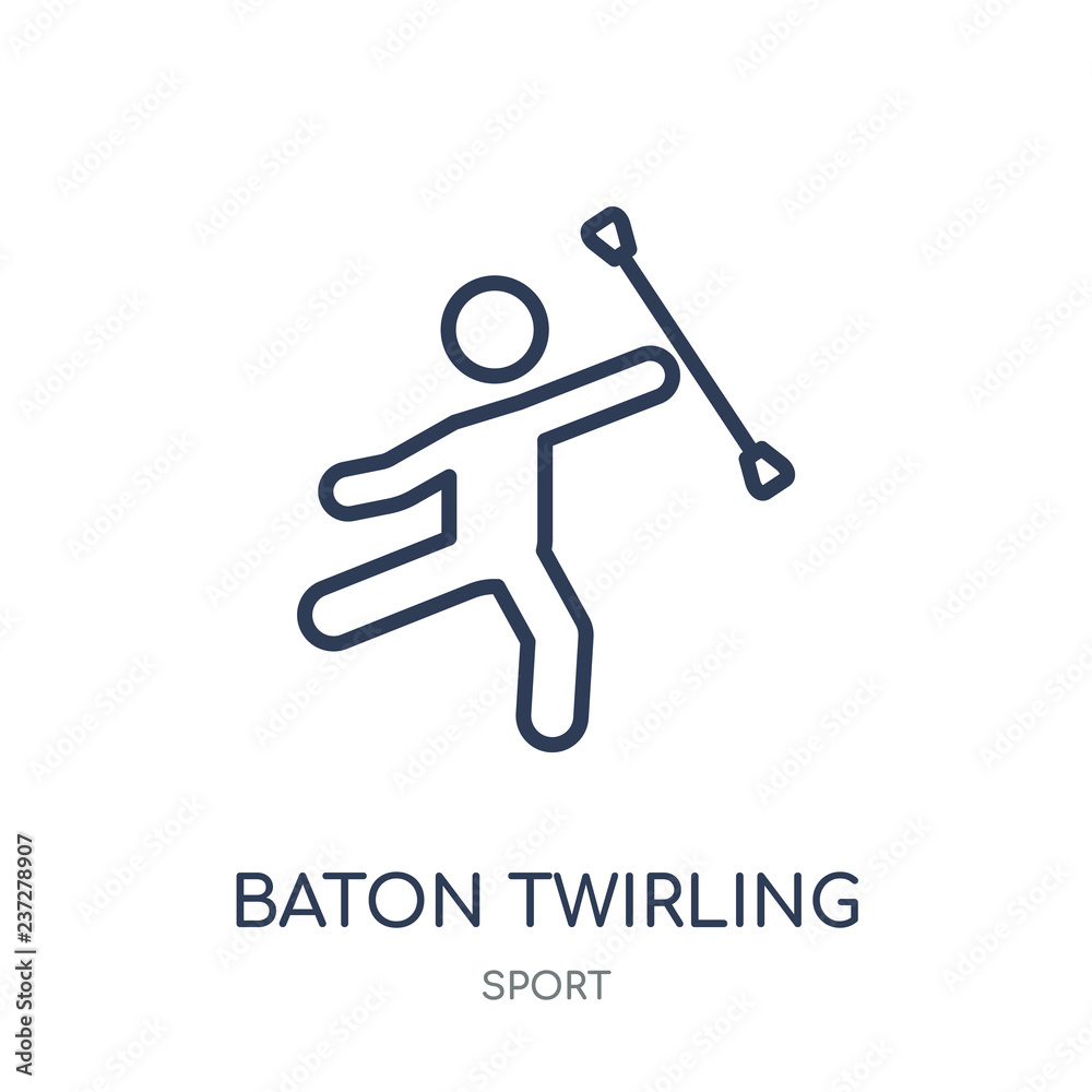 baton twirling icon. baton twirling linear symbol design from sport ...