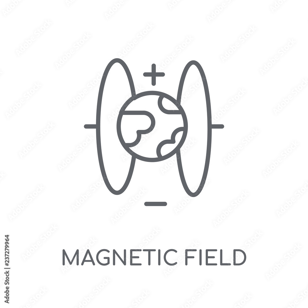 Magnetic field linear icon. Modern outline Magnetic field logo concept ...