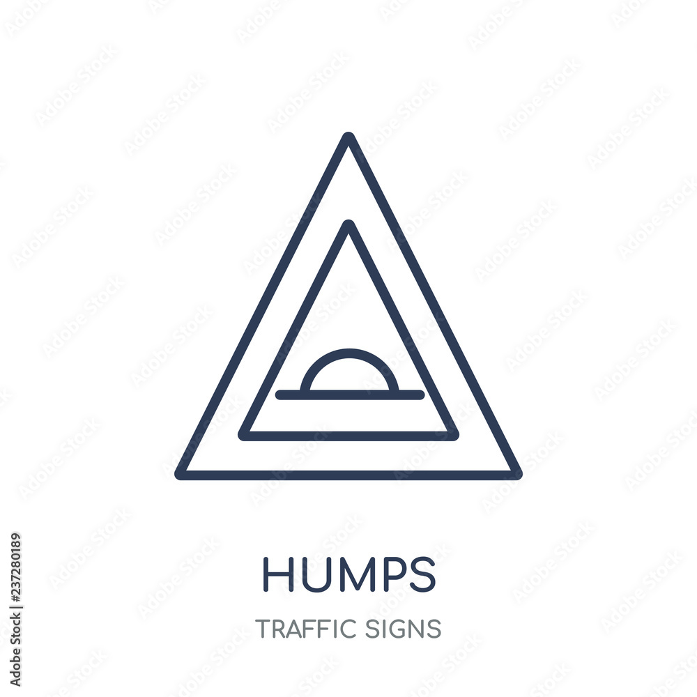 Humps sign icon. Humps sign linear symbol design from Traffic signs ...