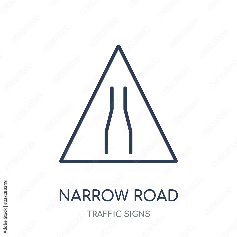 Narrow road sign icon. Narrow road sign linear symbol design from ...