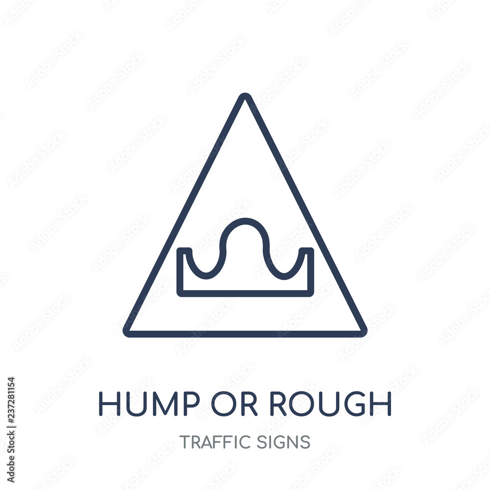 hump or rough sign icon. hump or rough sign linear symbol design from ...